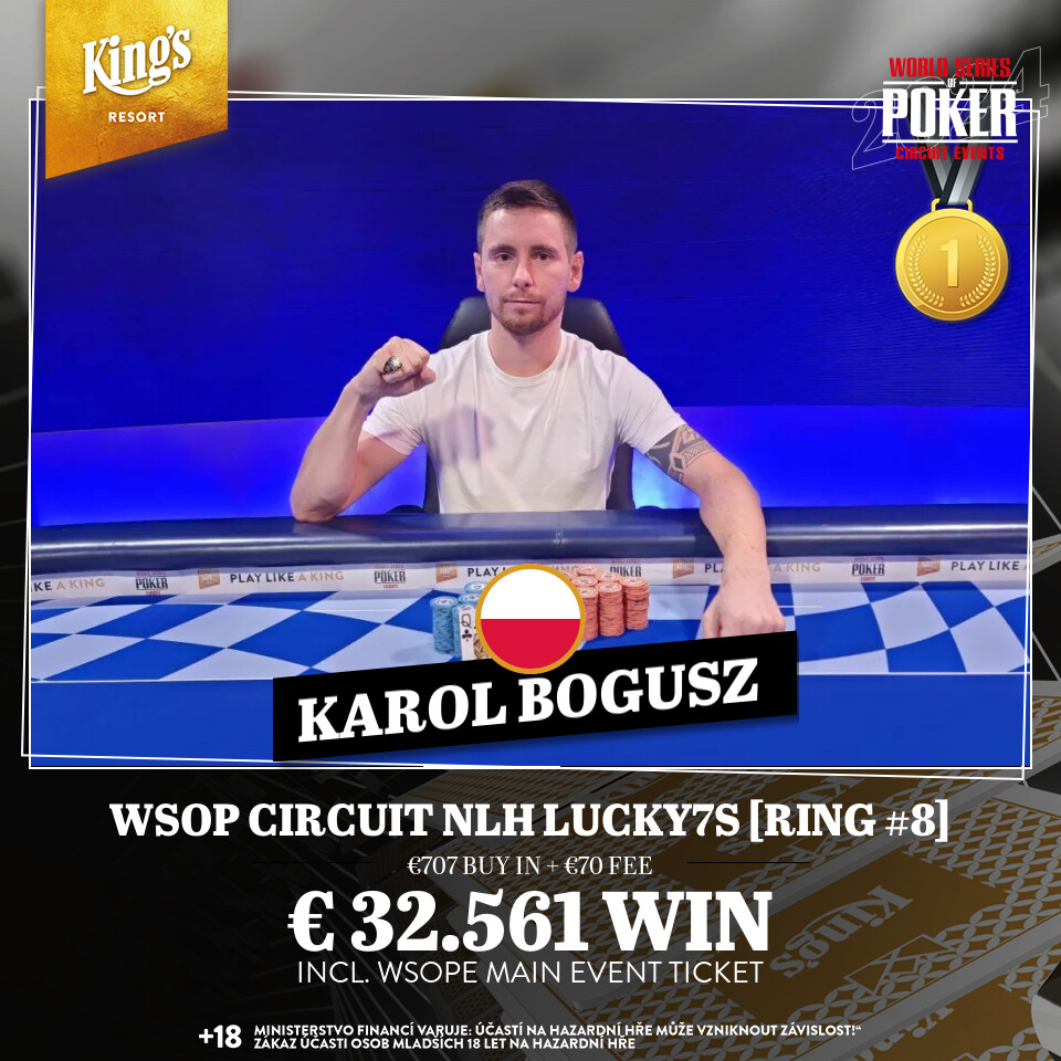 King's: Karol Boguz holte den Lucky 7s Ring | PokerFirma
